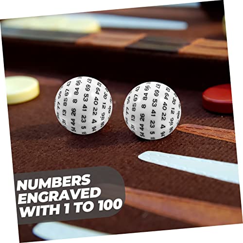Generic 100 Props Role Playing Dice Table Runners Math Games Dices 100 Sided Polyhedral Dice Party Game Dice Practical Game Dice Multi-Sided Dices Acrylic 100 Sided Dice Checkerboard White