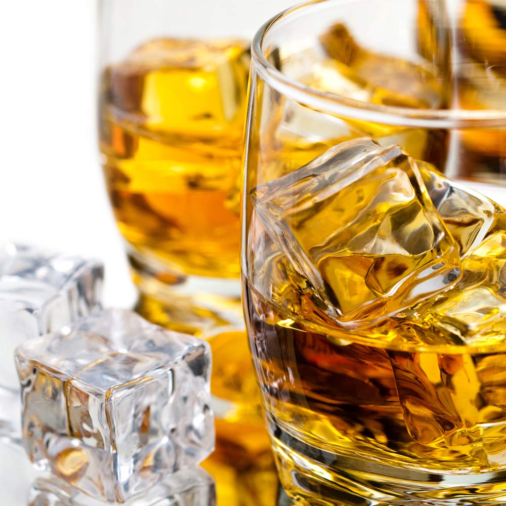 ELIVIA Old Fashioned 10-Ounce Whiskey Glasses Set of 4, Rock Style Crystal Glassware for Scotch, Bourbon and Cocktails