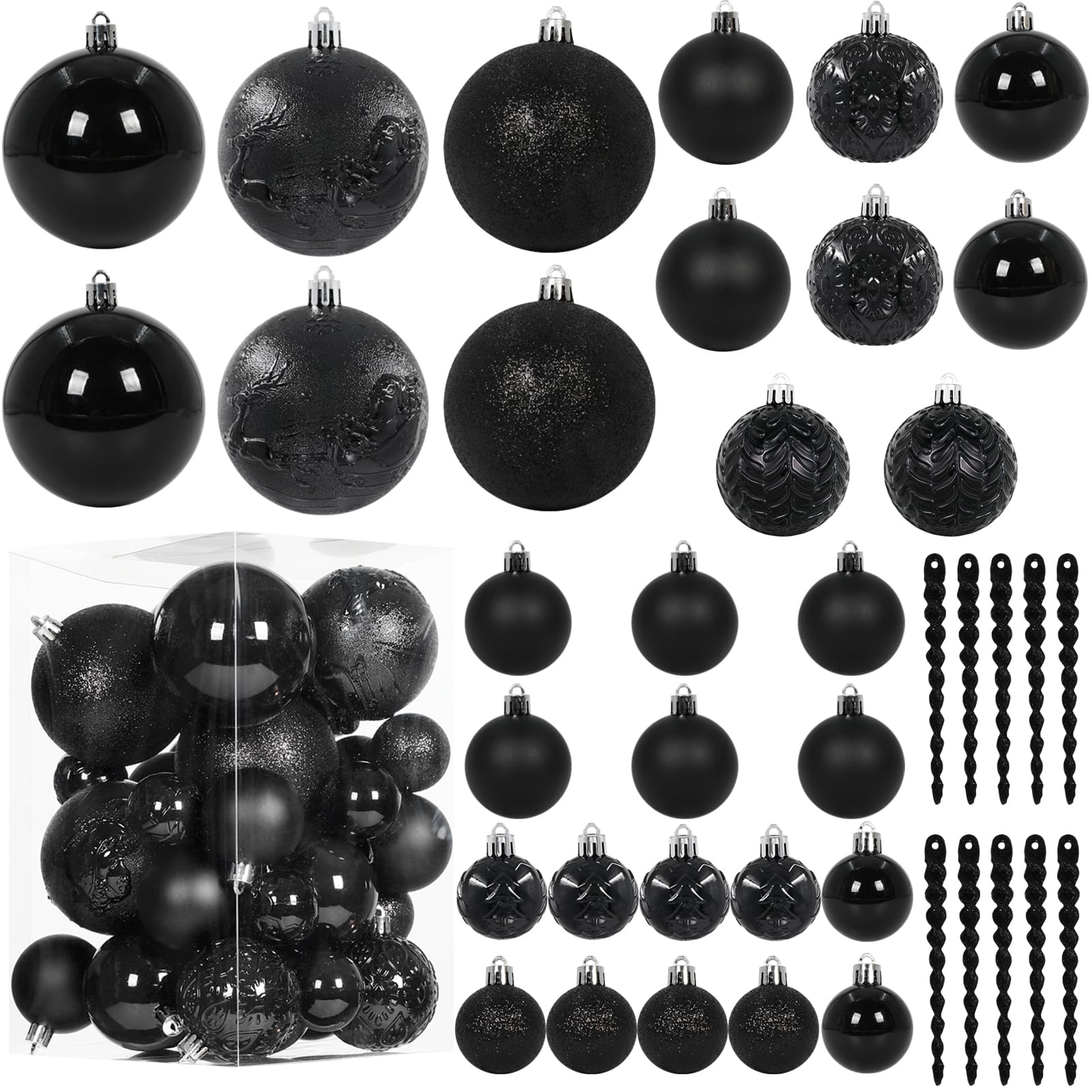 Christmas Ball Ornaments for Christmas Decorations - 45 Pieces Xmas Tree Shatterproof Ornaments with Hanging Loop for Holiday and Party Decoration