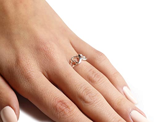 CloseoutWarehouse 925 Sterling Silver Heart Infinity Ring Size 8