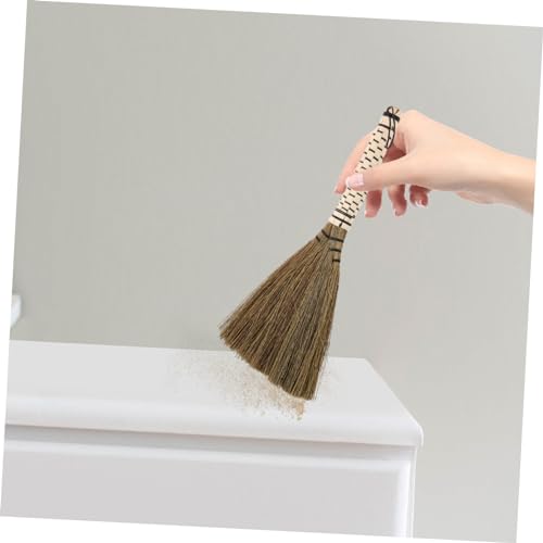 Healeved 2 Pcs Hand-Knitted Small Broom Small Cage Broom Hamster Broom Hamster Mini Broom Pet Cage Cleaning Household Brooms Cage Cleaning Tool Sweep Cleaning Brush Floor Sweeper Miscanthus