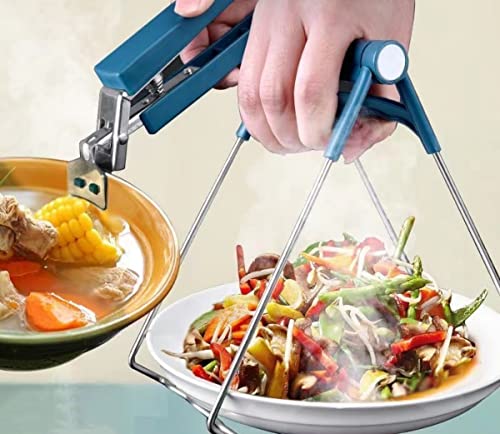 Kitchen Hot Plate Gripper,Anti scald disc holder,Tongs Silicone Gloves,Anti scalding pad-6 Pack High temperature resistant anti-skid bowl anti-skid stainless steel Avoid Scalding Kitchenware Set