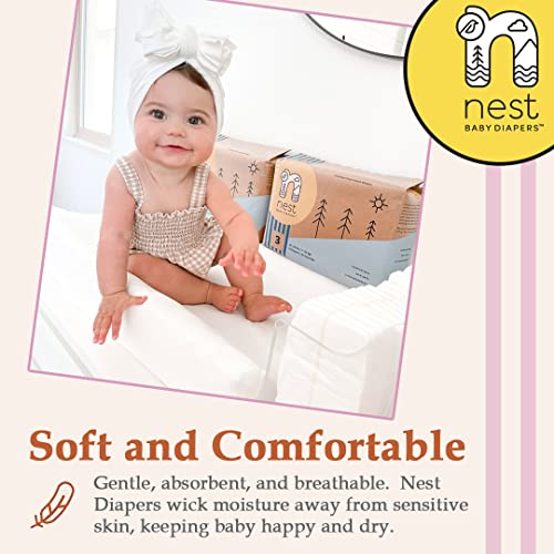 Nest Baby Diapers, Size 2, 11-18 lbs. (30 Count) Disposable Premium Diapers for Babies, Gentle Plant-Based Materials, Fragrance-Free