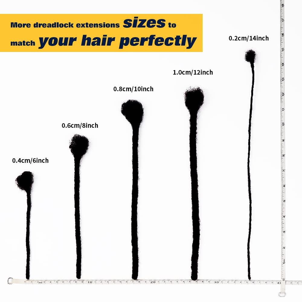 FAMILOCS 100％ Human Hair Loc Extensions 8 Inch 0.6cm Width Full Hand-made Permanent Dreadlock Extensions for Women/Men Can Be Dyed and Bleached, with Crochet Hook and Comb (#613 Blonde/70 Strands)