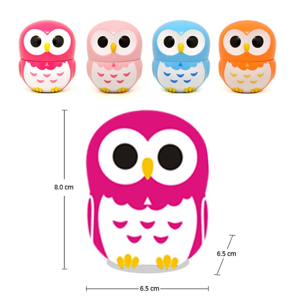 Golandstar Cute Cartoon Owl Timers Mini Size 60 Minutes Mechanical Kitchen Cooking Timer Clock Loud Alarm Counters Manual Timer (Orange)