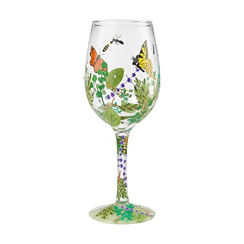 Enesco Designs by Lolita Organica Artisan Wine Glass, 15 Ounce, Multicolor,6007475
