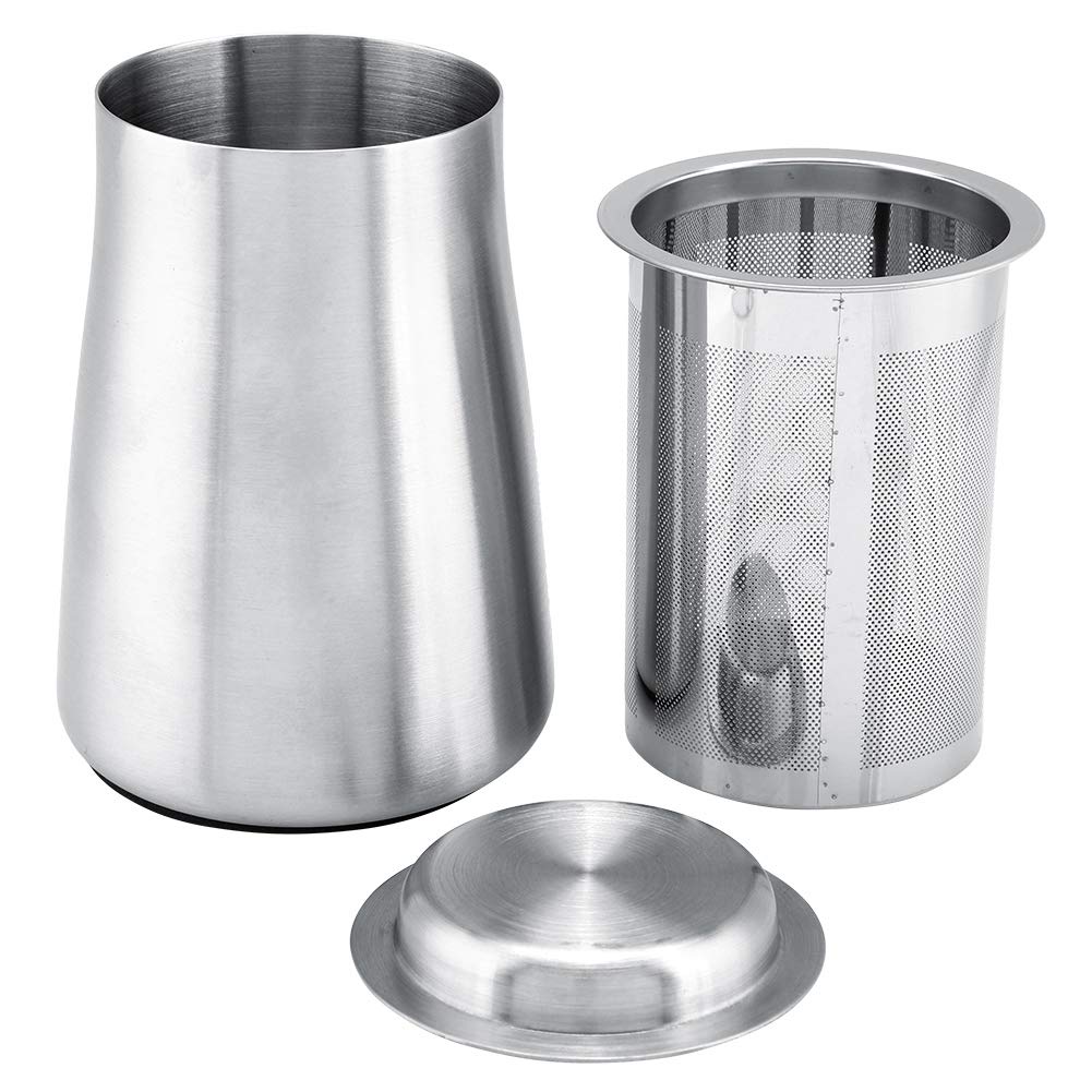Joyzan Powder Sugar Shaker, Stainless Steel Coffee Grind Sifter Sieve Fine Mesh Tea Infuser Mesh Strainer Ground Filter Container Receiver Pot Making Accessory Cups Steep Espresso Cappuccino Latte