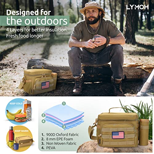 Lunch Box For Men Or Large Lunch Bag For Women - Durable Cooler Lunch Box With Thick Insulation; Can Be Mens Lunchbox For Work, Tactical Lunch Box or Insulated Lunch Bags for Women