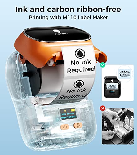 Phomemo M110 Label Printer, Barcode Label Printer, Mini Bluetooth Label Maker Machine for Barcode, Name, Address, Labeling, Mailing, Home, Office & Small Business, Compatible with Phones&PC