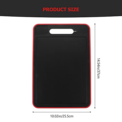 HEMOTON Fast Defrosting Tray Chopping Board Thawing Plate Cutting Board Meat Defroster Boards with Handle for Meat Pork Beef Fish Black Red