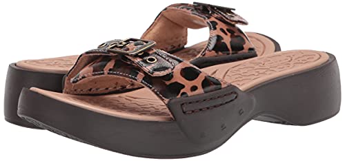Dr. Scholl's Shoes Women's Rock On Slide Sandal, Brown Leopard, 8