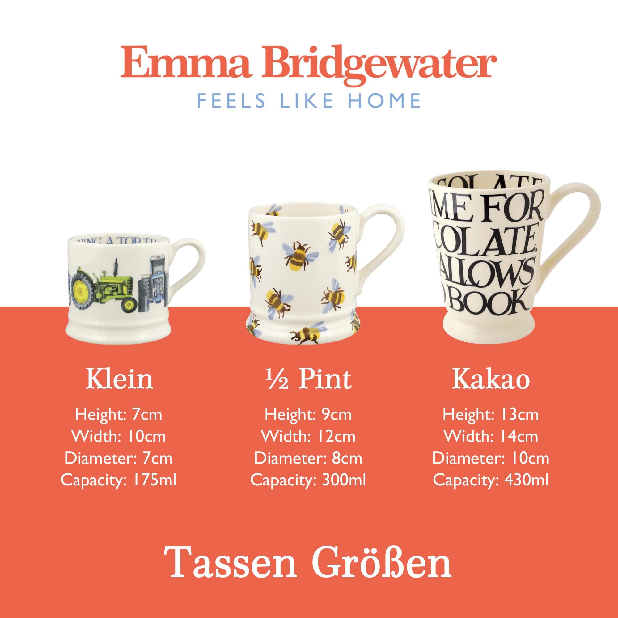 Emma Bridgewater Boho Handmade Ceramic Polka Dot Gift Half-Pint Coffee and Tea Mug