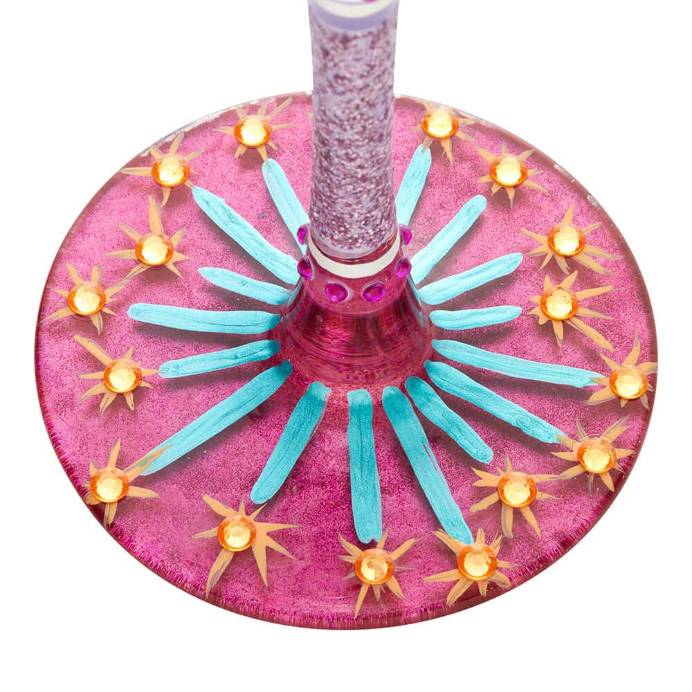 Enesco Designs by Lolita Birthday Blowout Hand-Painted Artisan Wine Glass, 1 Count (Pack of 1), Multicolor