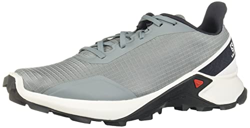 Salomon Women's ALPHACROSS Hiking Shoe, Lead/White/India Ink, 12