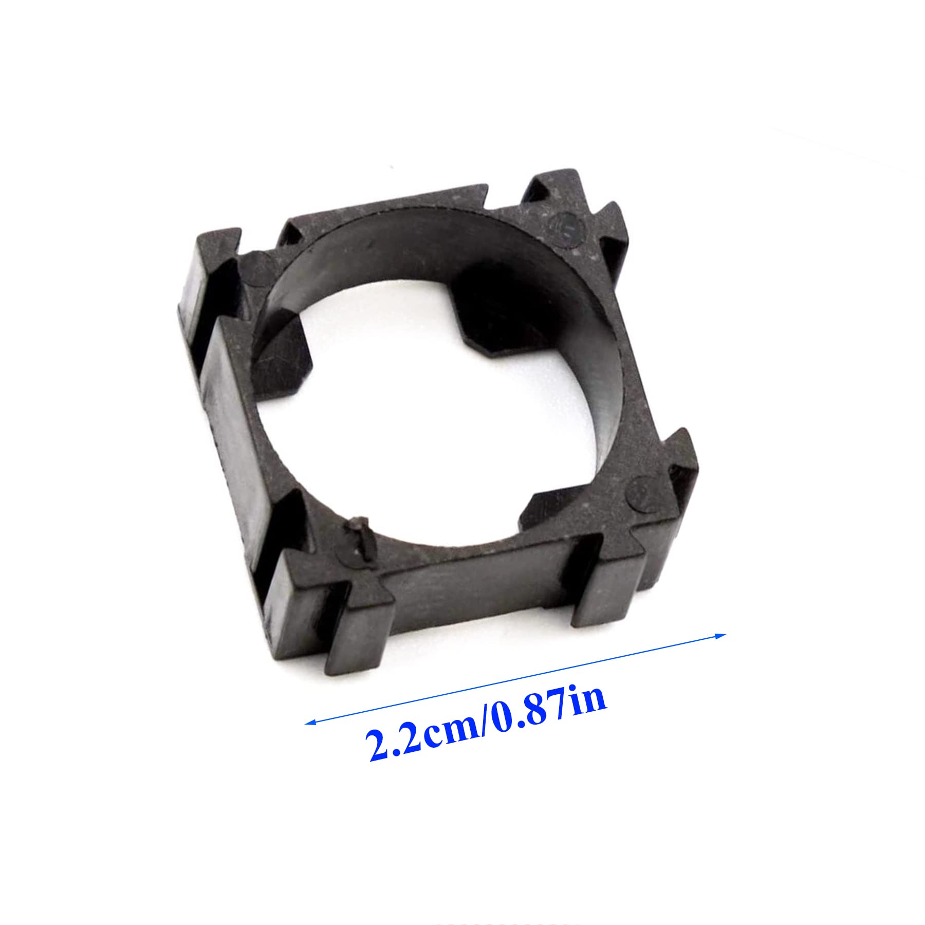QJFCare 100Pcs 18650 Lithium Battery Holder, Plastic Li-ion Battery Pack Bracket Safety Spacer Radiating Shell Storage Bracket, Cylindrical Cell Battery Stand Cell Spacer for DIY Fixed Battery