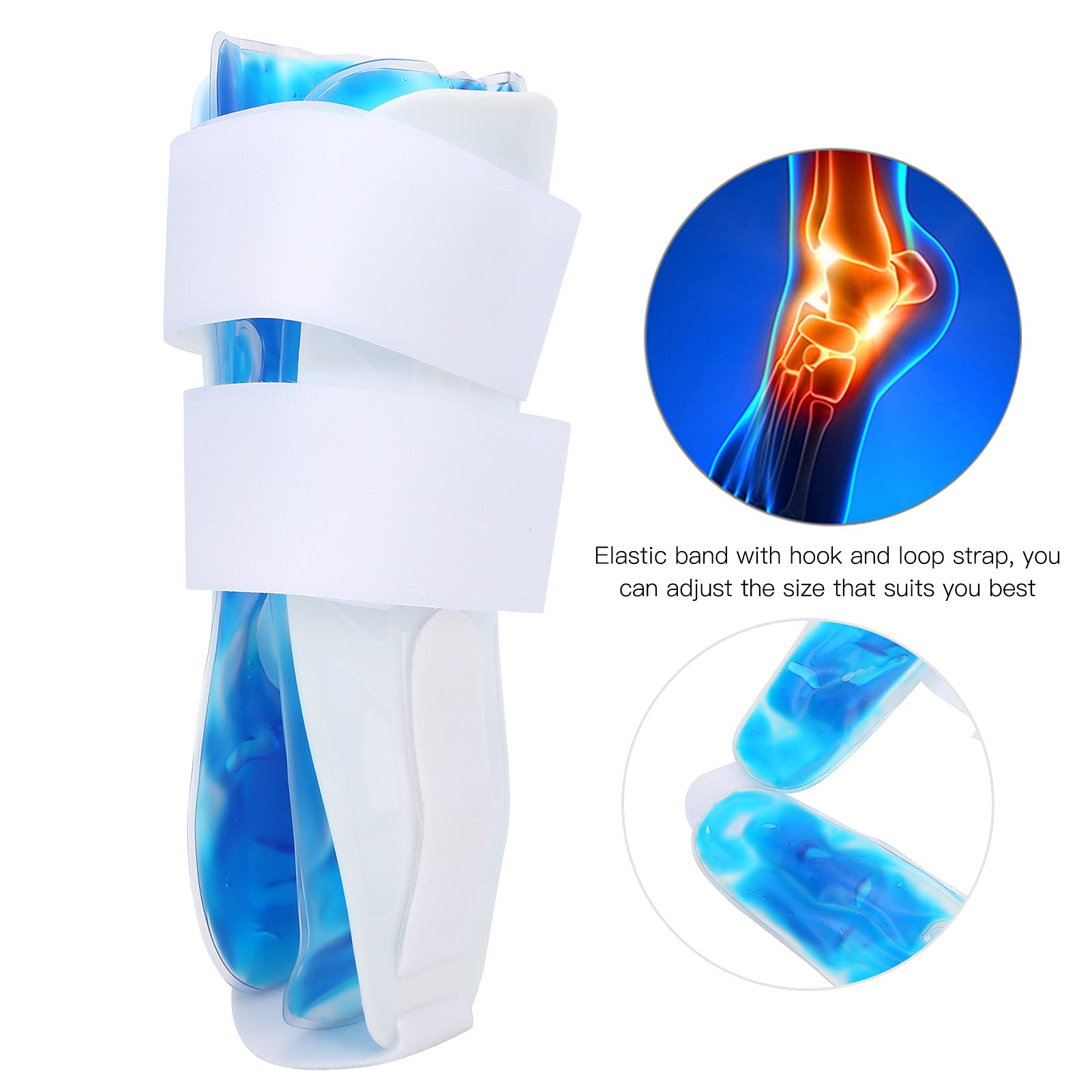 CUTULAMO Sprain Ankle Support, Fixed Ligament Cold and Hot Compress Adjustable Ankle Splint for Sports Arena for Ligament Strain for Ankle Injury(white)