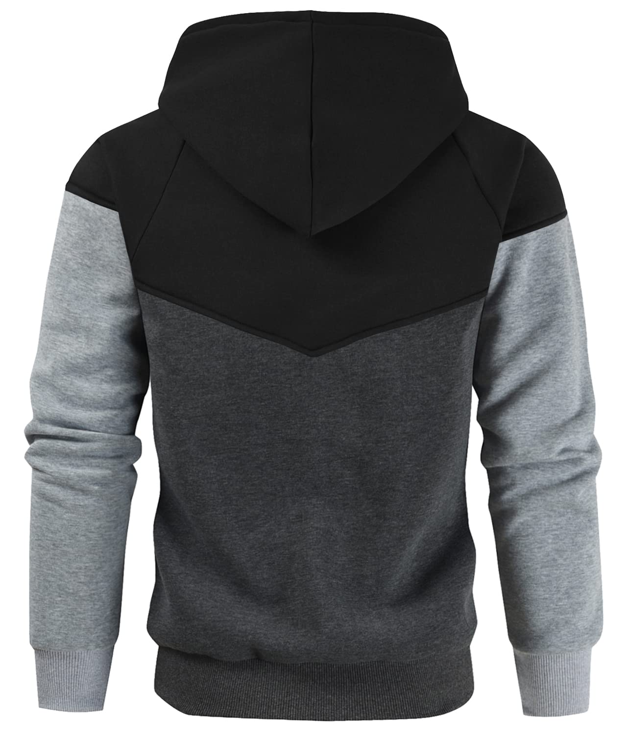 Niceif Men's Fleece Pullover Heavyweight Long Sleeve Hoodie Sweatshirt, Black Dark Grey XL
