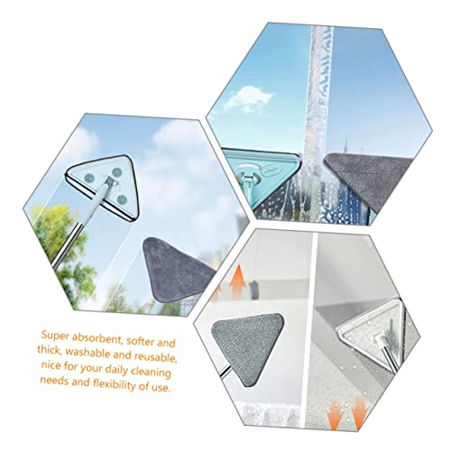 ULTECHNOVO 12 Pcs Triangle Mop Head Microfiber Mop Head Car Wash Mop Floor Cleaner Mop Foaming Wall Cleaner Commercial Mop Extension Pole Wall Cleaner for Painted Walls Foaming Mop Head Round