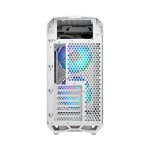 Fractal Design Torrent Compact RGB White - Clear Tint Tempered Glass Side Panel - Open Grille for Maximum air Intake - Two 180mm RGB PWM Fans Included - Type C - ATX Airflow Mid Tower PC Gaming Case