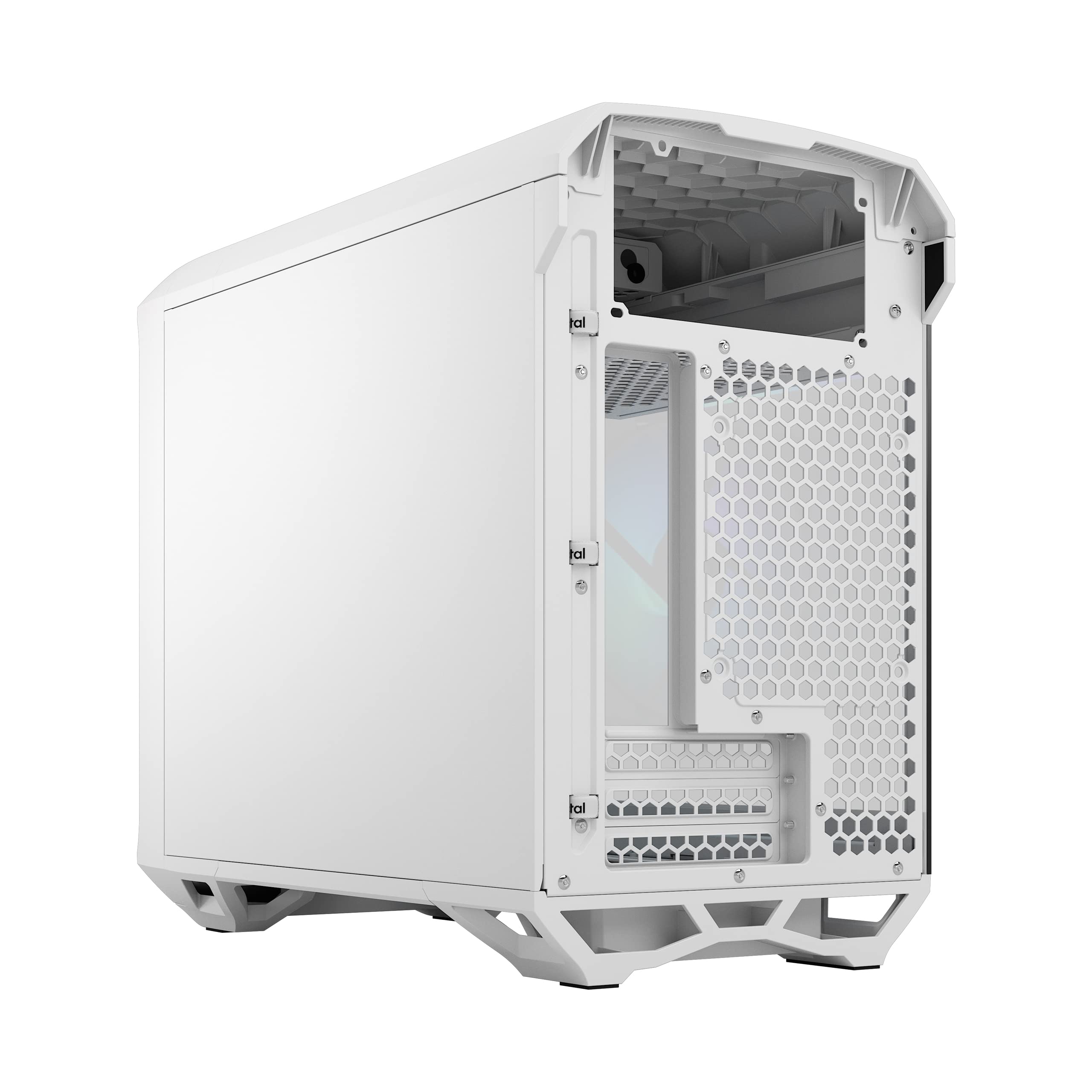 Fractal Design Torrent Nano RGB White - Clear Tint Tempered Glass Side Panel - Open Grille for Maximum air Intake - 180mm RGB PWM Fan Included - Type C - mITX Airflow Mini Tower PC Gaming Case