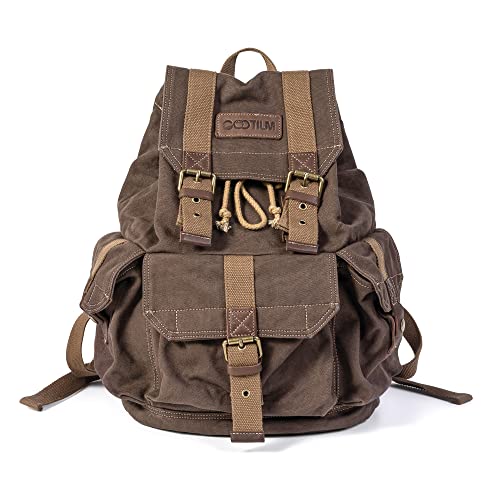 Gootium Classic High-Density Thick Canvas Backpack Rucksack, Tiramisu, Small