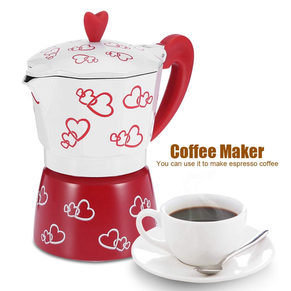 Fdit Coffee Maker, Aluminum Alloy Mocha Coffee Pot Stove Coffee Maker Percolator Cafetiere Tools For Home Office(L)