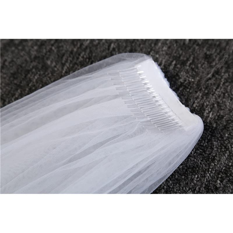 DNATS Wedding Veil One-Layer Long Bridal Head Accessories (Color : White, Size : 3m)