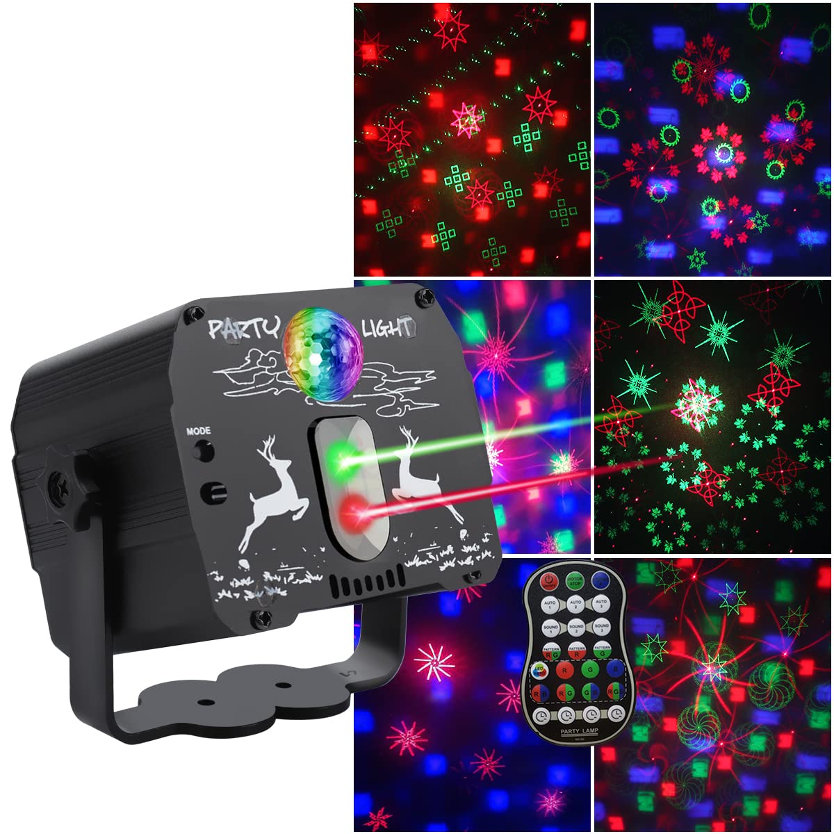 Disco Lights,Sound Activated and Time Function DJ Disco Stage Party Lights 60 Different Patterns DJ Lights for Birthday Party Gift Wedding KTV Bar