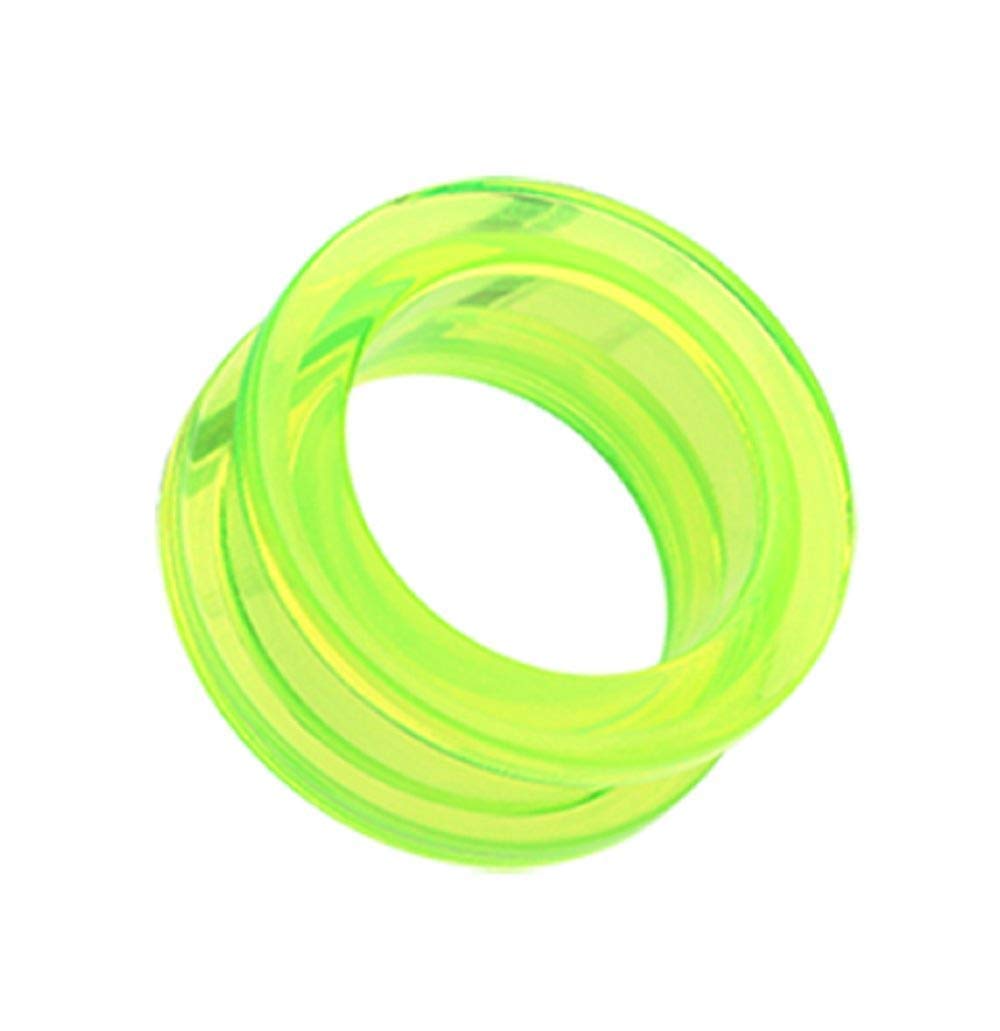 Covet Jewelry Basic Acrylic Screw-Fit Ear Gauge Tunnel Plug (00 GA (10mm), Green)