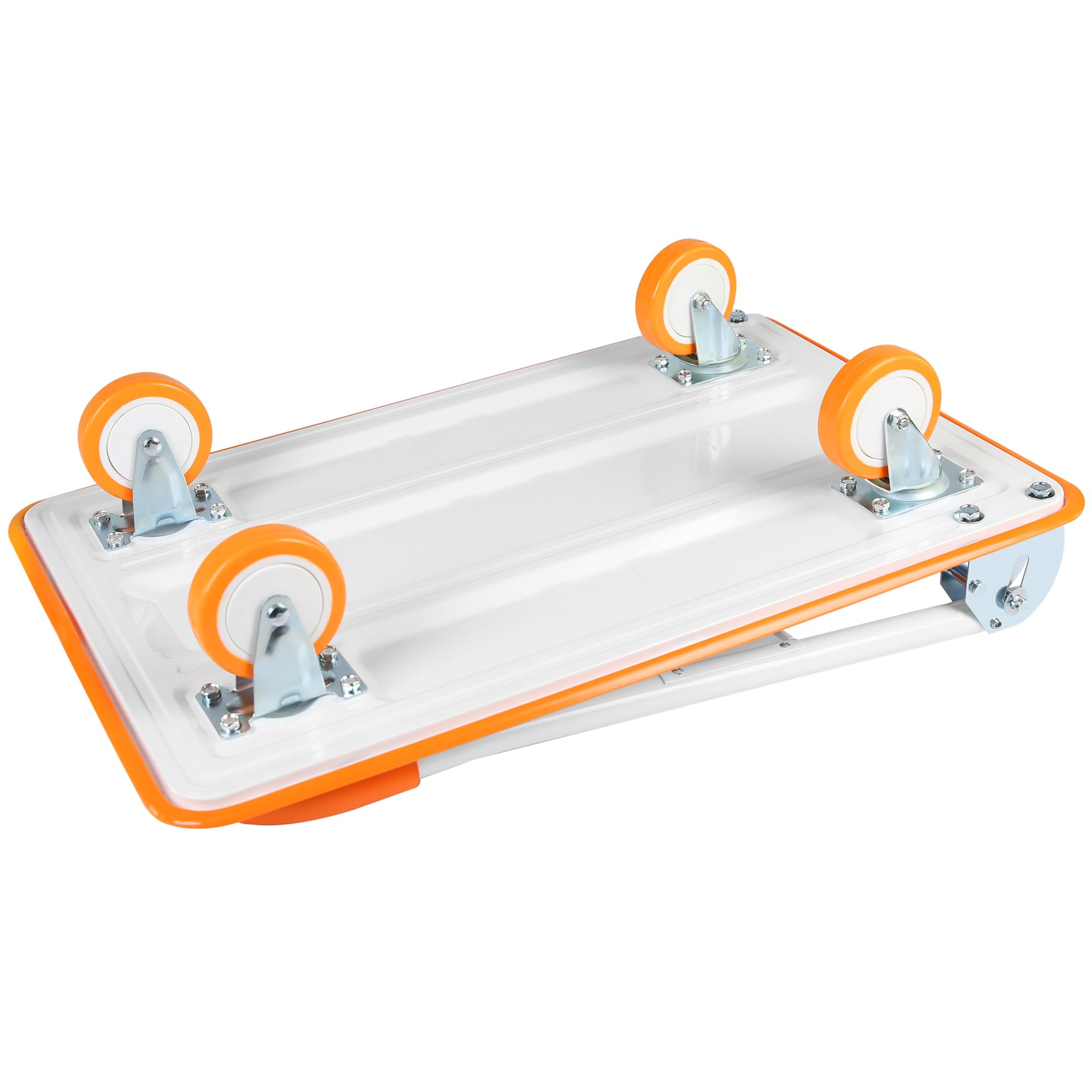 Foldable Push Cart Dolly, Moving Platform Hand Truck, Folding Moving Push Heavy Duty Rolling Cart with 330 lbs Weight Capacity (Orange)