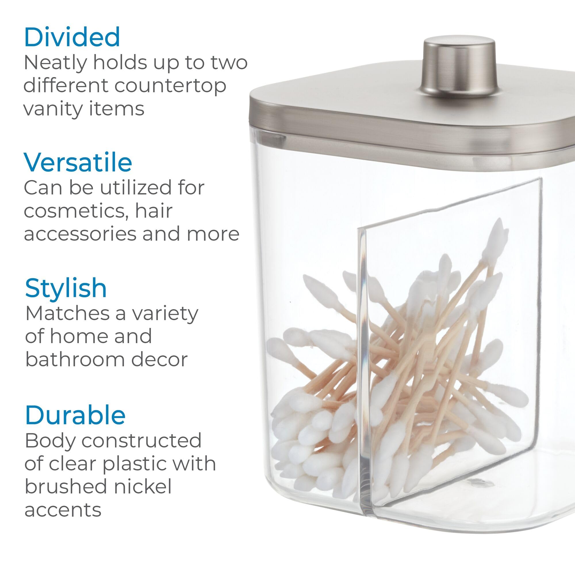 iDesign The Ilyse Collection Canister – Clear & Brushed Nickel