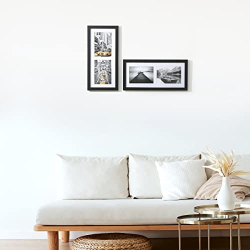 UMICAL 5x7 Picture Frame bundle with 8x8 Picture Frames Set of 2 Display 6x6 or 4x4 Pictures with Mat