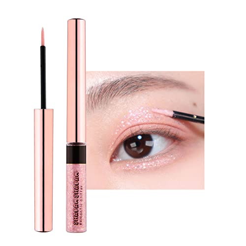 CORINGCO [SET] Eye Glitter Makeup Liquid Eyeshadow Sparkle | Shabam Shabam Romantic Glitter Shadow K beauty Makeup Shimmer (#06 Cherry Blossom Light)