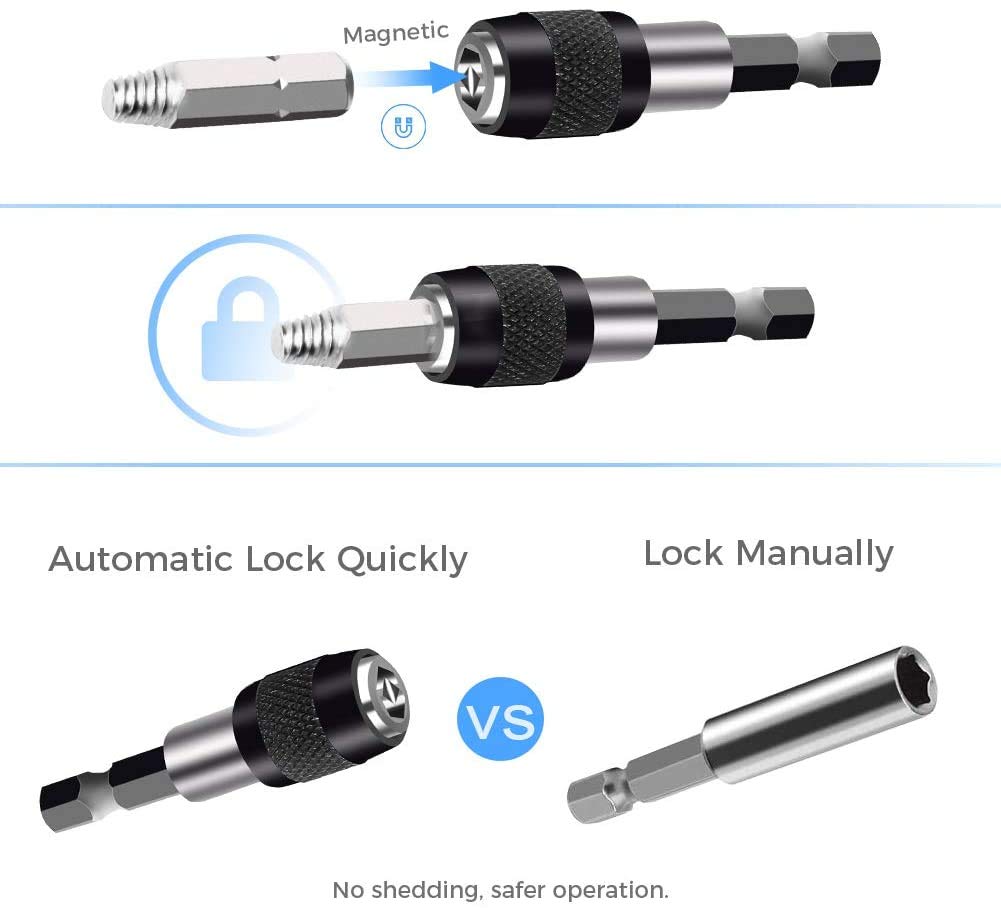 Gifts for Men and Women, Damaged Screw Extractor Kit and Stripped Screw Extractor Set with Magnetic Extension Bit Holder and Socket Adapter Easily and Quickly Remove Damaged, Broken or Stripped Screws