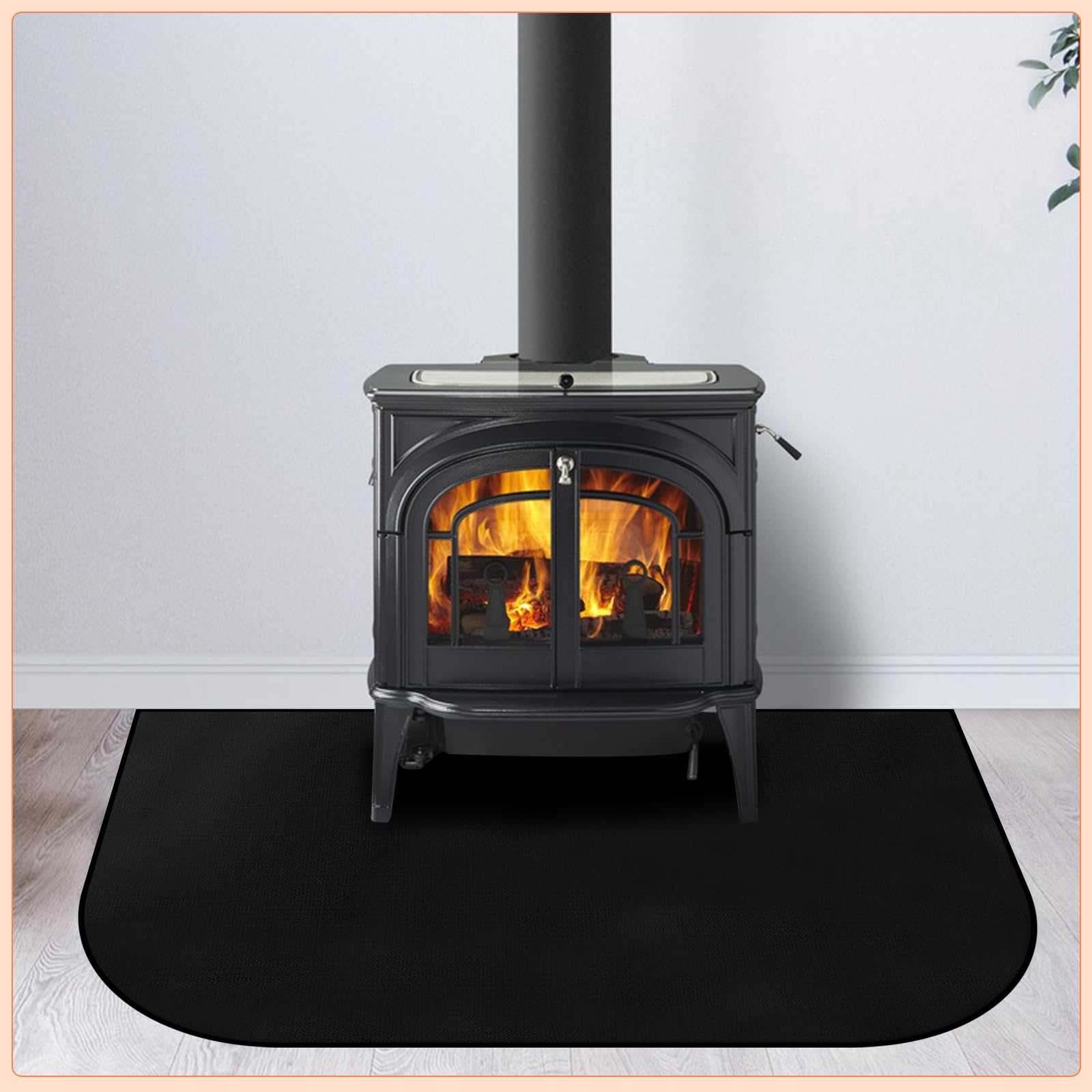 Fireplace Mat, Hearth Rug Fireproof, Fireplace Floor Mat, Fireproof Rug for Fireplaces and Woodstoves,Fire Resistant Fireplace Rug, D Shaped, Size 36" x24"