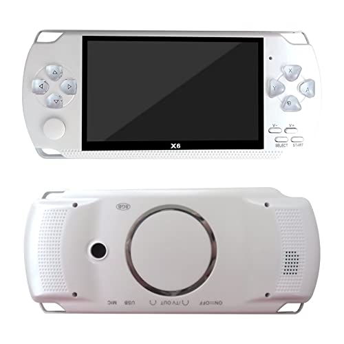 Gxcdizx White Handheld Game Console 4.3 inch Retro Handheld Games Consoles Built-in 10000 Classic Games Rechargeable Battery Portable Style Hand Held Game System