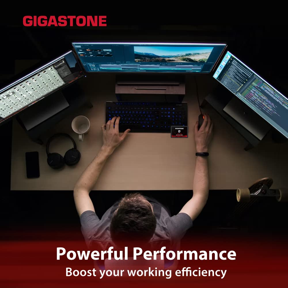 Gigastone SATA SSD 128GB (5-Pack) 2.5 inch SSD 520MB/s Upgrade Laptop PC Memory and Storage PS4 HDD Replacement 2.5" Internal Solid State Hard Drives SATA III SLC Cache 3D NAND Game Turbo Performance