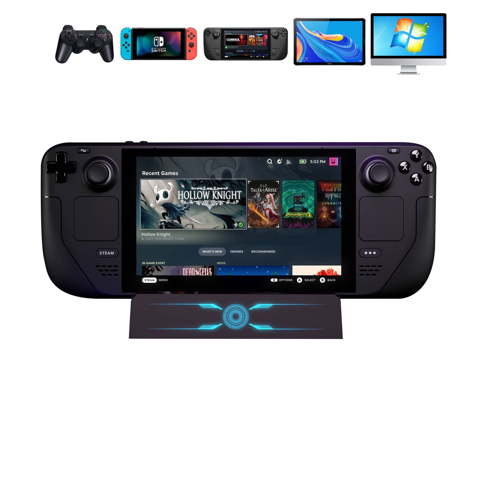 Docking Station for Steam Deck, SIKRO 6-in-1 Hub Steam Deck Dock Stand with 4 USB-A 3.0, HDMI, PD 3.0 Fast Charger USB-C, and Full Speed Charging USB-C Port Designed for Valve Steam Deck