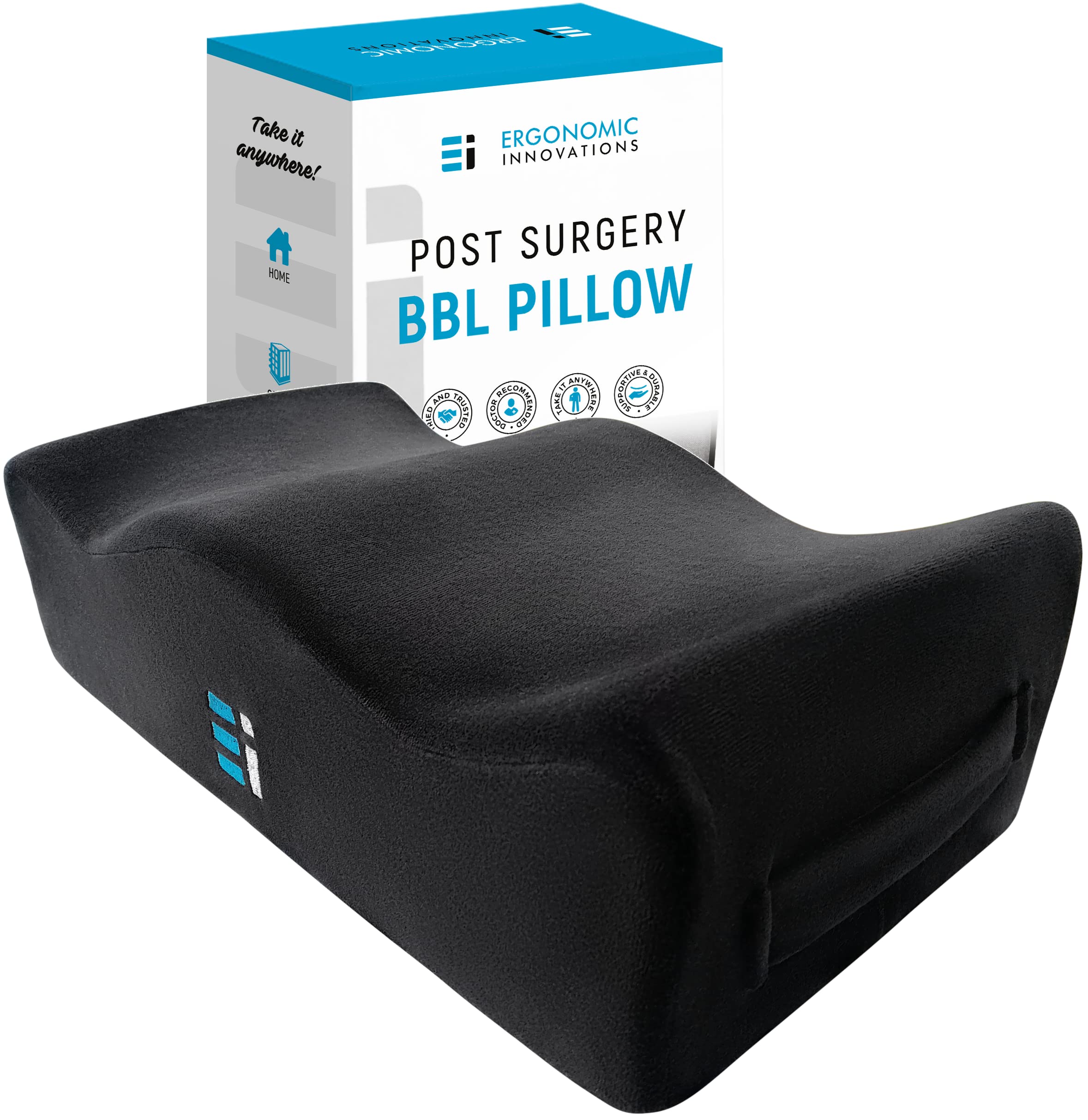 Ergonomic Innovations BBL Pillow After Surgery for Butt - Sit Better After Your Brazilian Butt Lift - Butt Pillow for Post Surgery Recovery - Supports 240 lbs (Cojin para Cirugia de Gluteos)