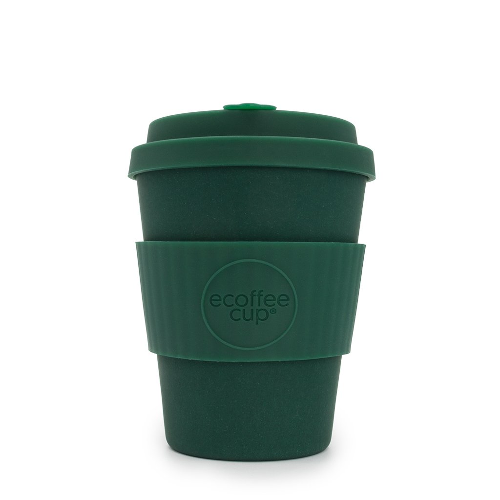 Ecoffee 12oz 340ml Reusable Cups with Silicone Lid Tops, Made with Natural Bamboo Fibre, Leave It Out Arthur