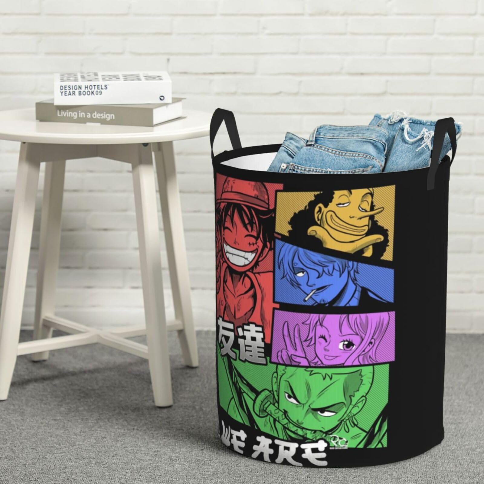 Jzpsvtty Anime Yu Yu Hakusho Large Capacity Round Laundry Basket With Handle Foldable Waterproof Laundry Basket, Small