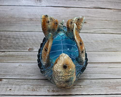 Sea Turtle Bottle Holder Turtle Figurine Natural Color Turtle Wine Bottle Holder, Blue