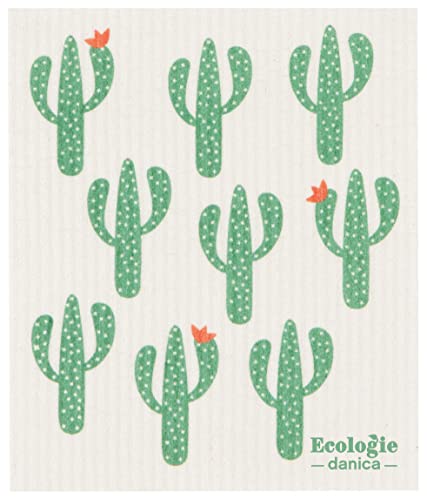 Ecoloie Swedish Sponge Reusable Dishcloth Cacti 6.5 x 8 inches, Set of 2