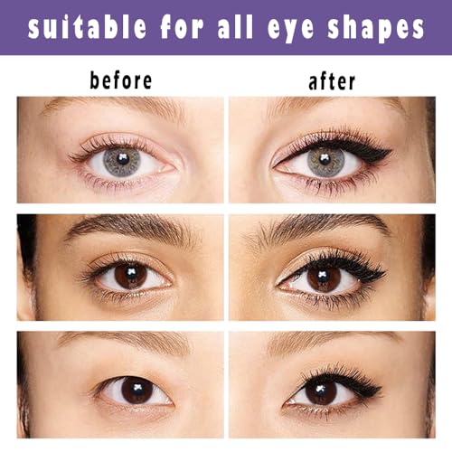 Dual Ended Black Liquid Eyeliner - 2 in 1 Winged Cat Eye Stamp & Felt-tip Eyeliner Pen, Waterproof, Long Lasting and Smudge Proof Eye Makeup Tool for Women