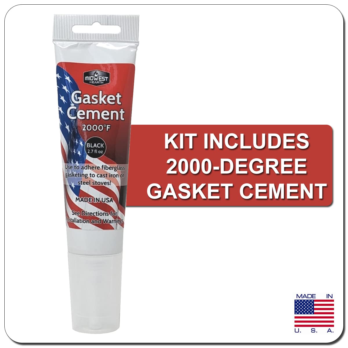 Midwest Hearth 3440 Gasket Kit for Intrepid I,II, Old Defiant*, Resolute, Vigilant Stoves by Vermont Castings (Made in USA)