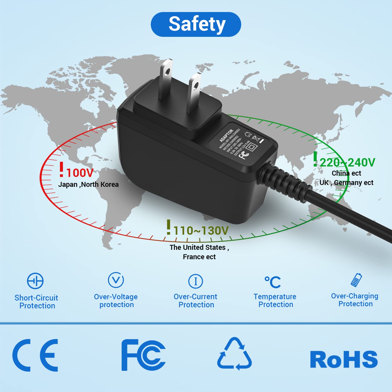 for Braun Charger, 12V Charger Cord for Braun Series 7 9 3 5 1 XT5 Electric Razor Replacement Compatible with Braun Trimmer Wall Power Supply Charging Cord US Adapter