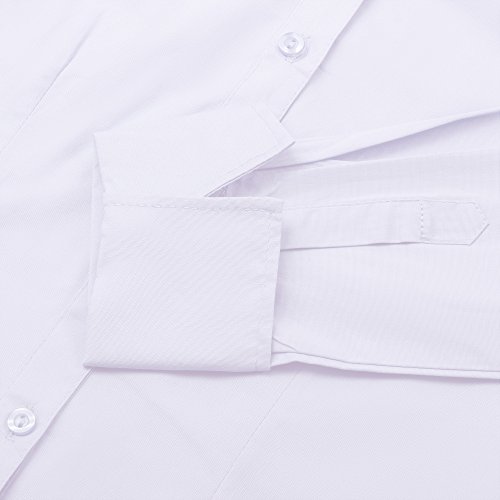 PIER 17 Button Down Shirts for Women, Tailored Long Sleeve Casual Business Professional Office Work Collared Dress Blouse New White