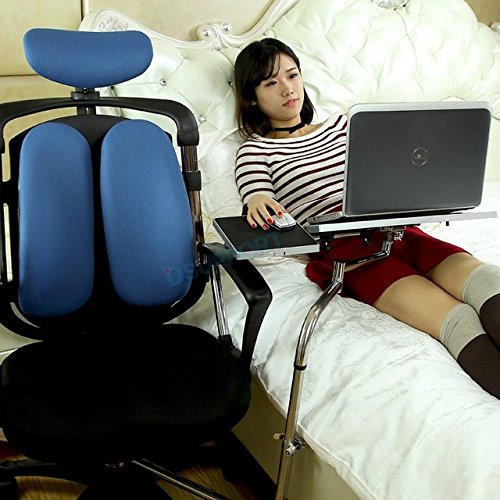 Ergonomic Laptop Keyboard Mouse Chair Stand Mount Holder Installed to Chair