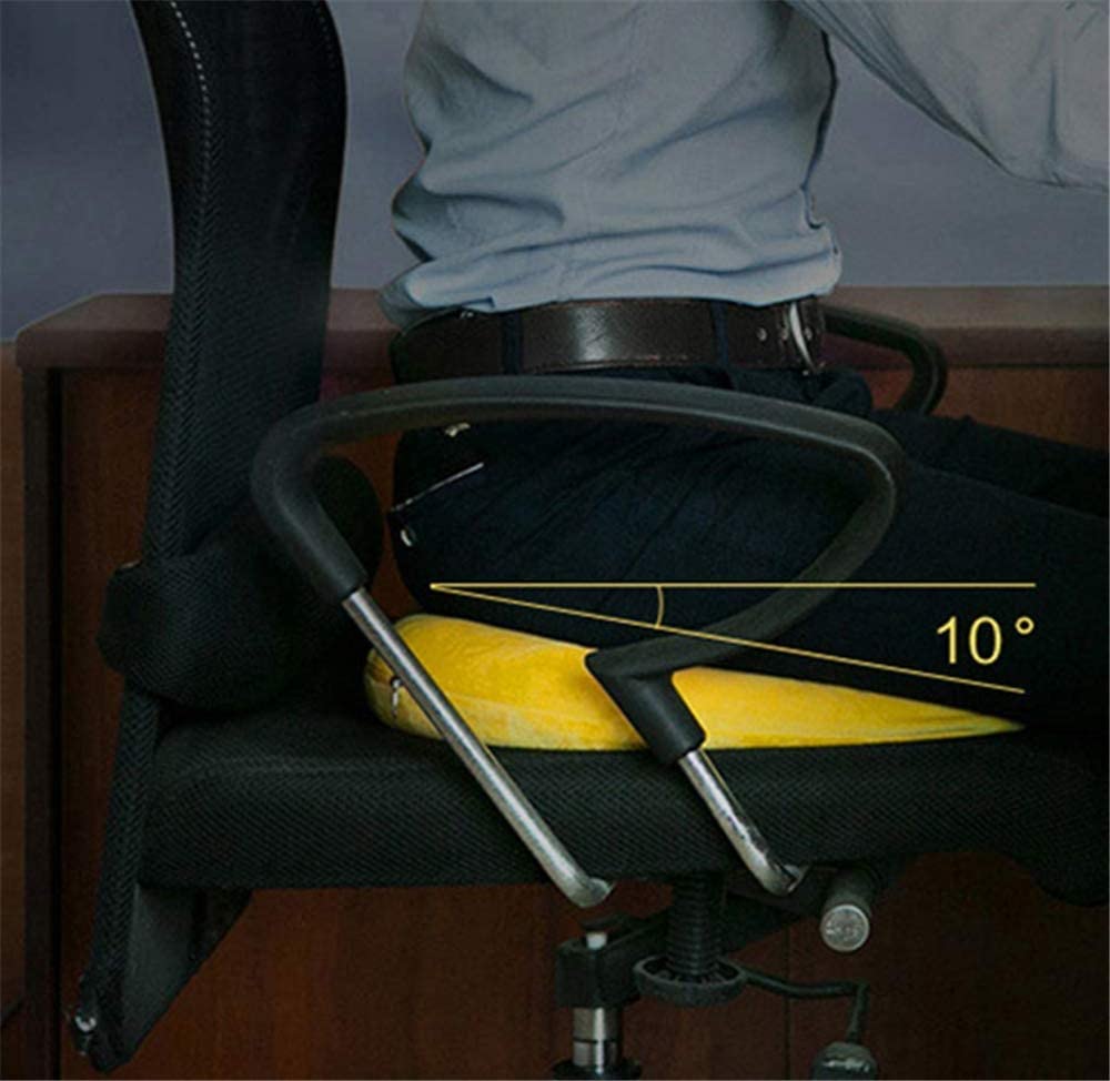 ESGT Ischial Tuberosity Seat Cushion with Two Holes for Sitting Bones-Washable & Breathable Cover Travelling,Reading,Home,Office, Yellow