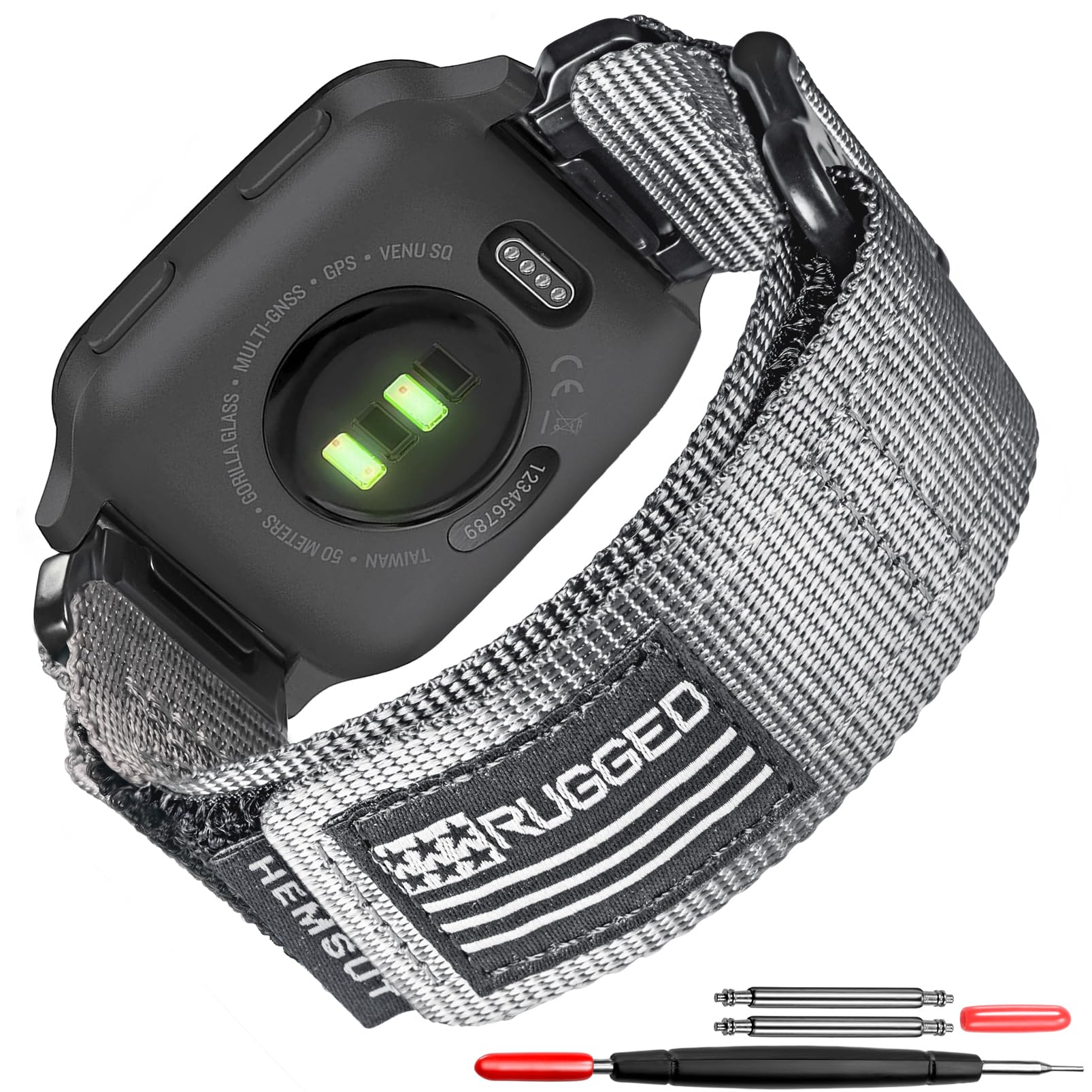 Compatible for Garmin Venu 2 (ONLY Venu 2, Not Venu 2S) /Venu 3 Quick Pins Watch Band, Super Rugged Nylon Sports Strap With Woven Loop Design